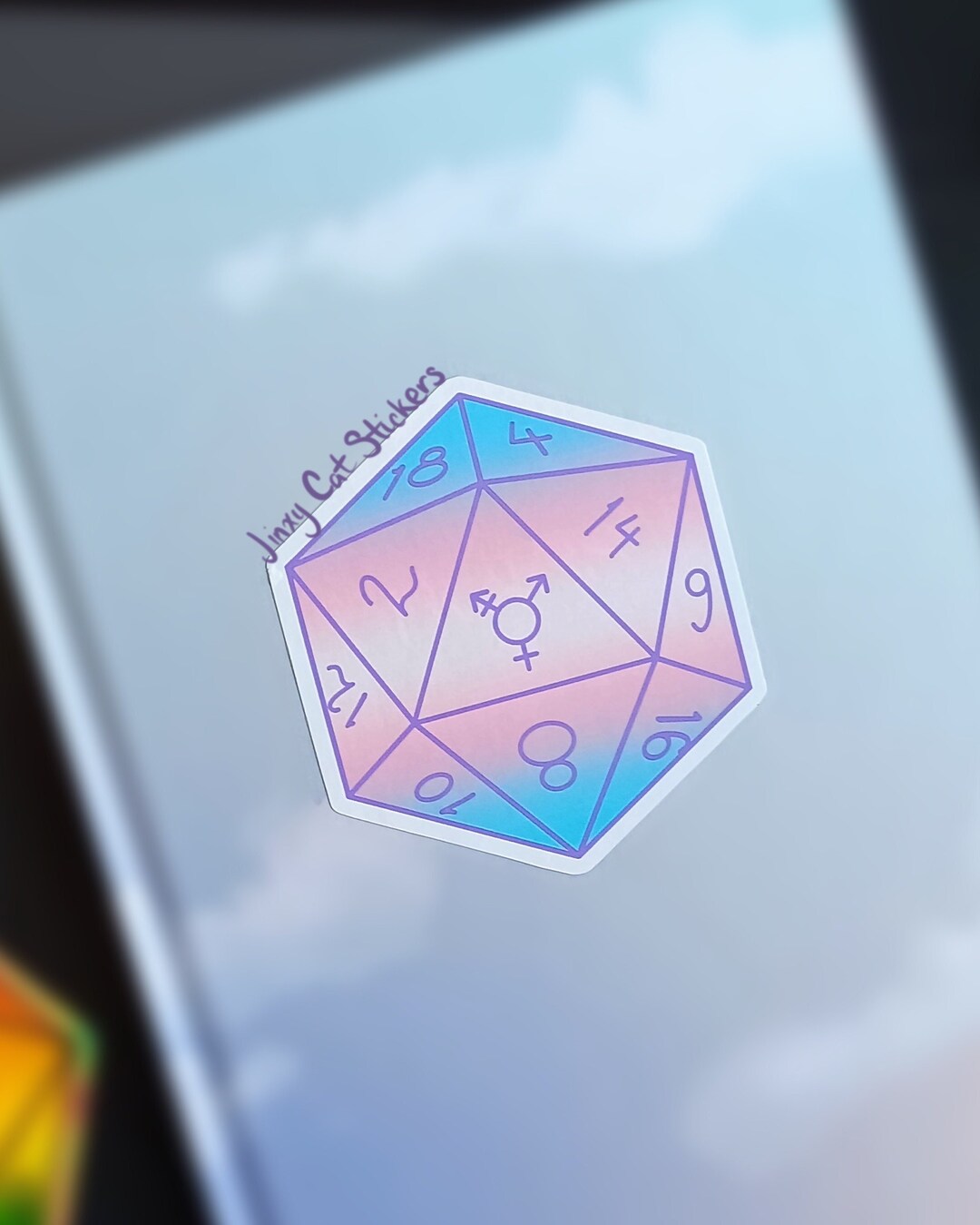 Self-made | Transgender Pride D20 Alternate 20 Art Vinyl Sticker | Dnd ...