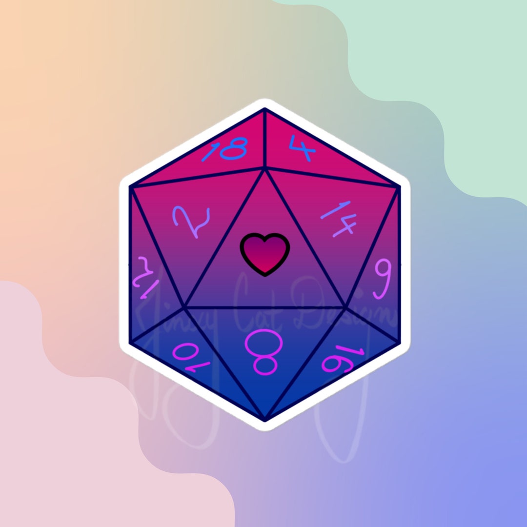 Bisexual Pride D20 Vinyl Sticker Dnd Stickers - Etsy