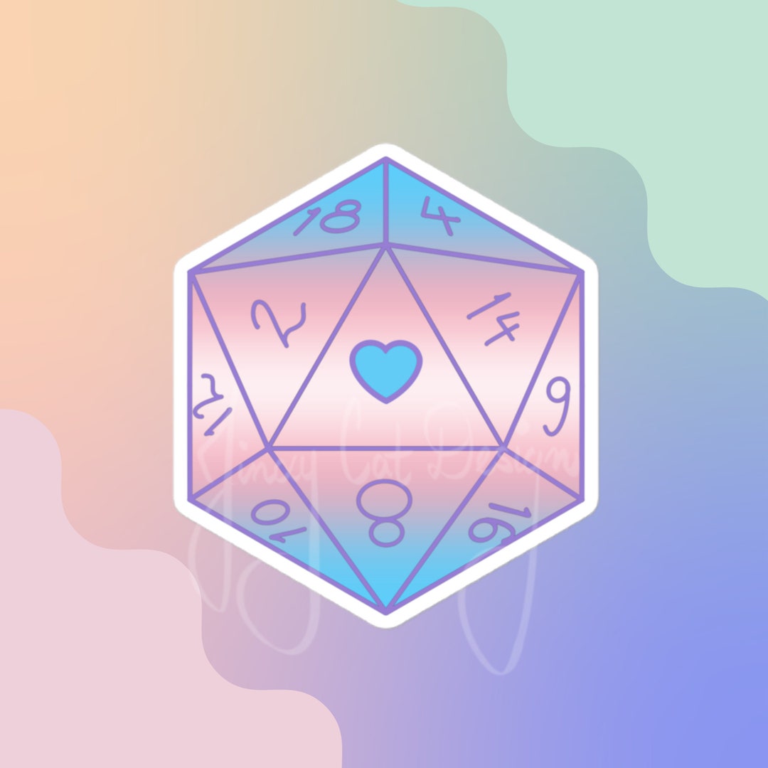 Transgender Pride D20 Vinyl Sticker | Dnd Stickers | Bumper Stickers - Etsy