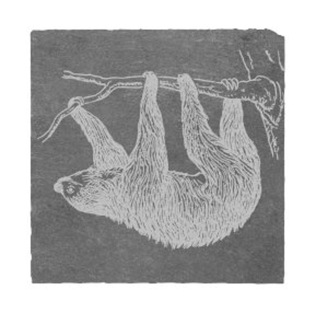 Sloth Engraved Slate Coaster - Animal Designs, Animal Coasters, Slate ...