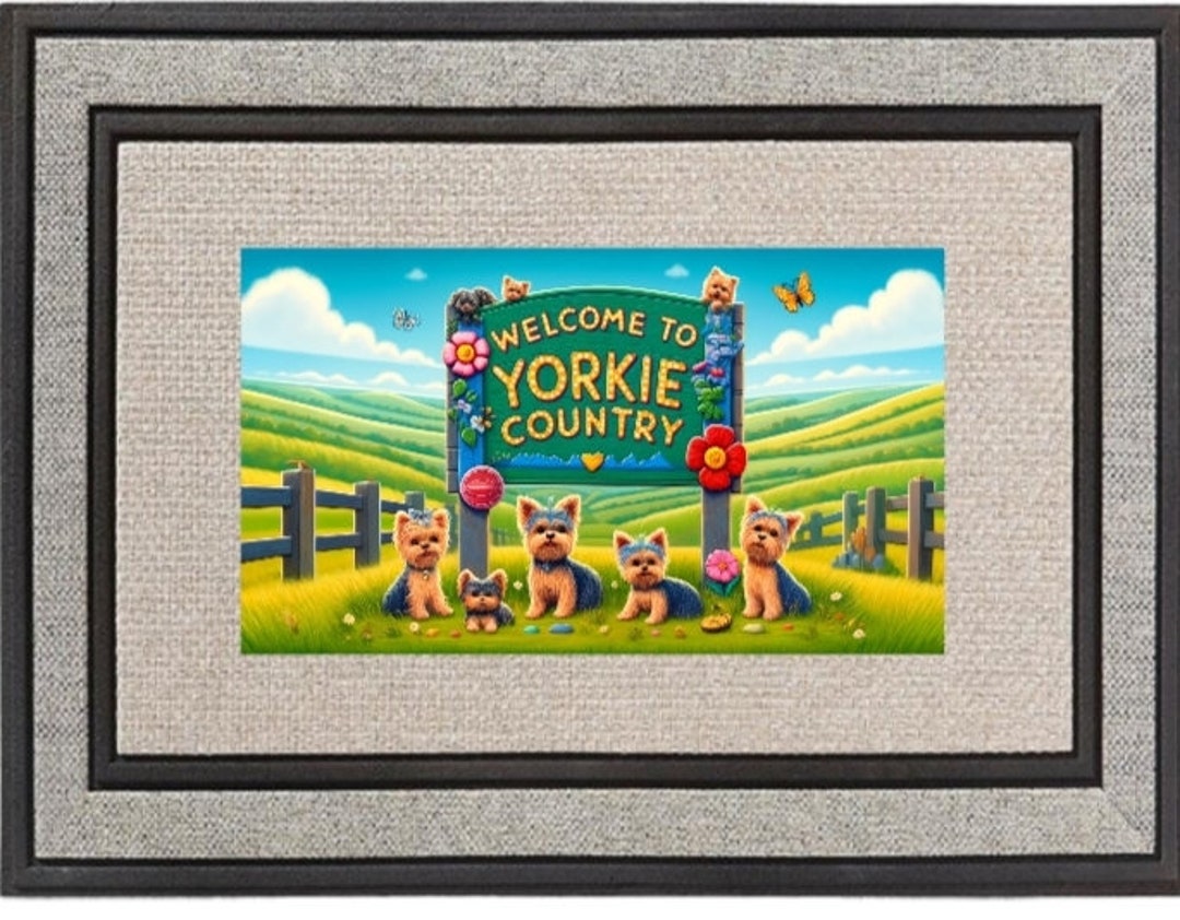Welcome to Yorkie Country! Personalized Yorkie Welcome Door Mat – Ideal ...