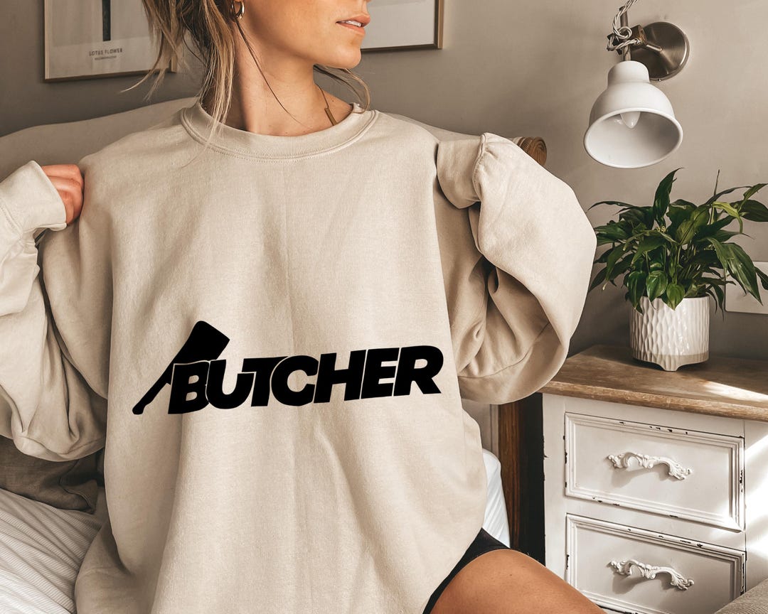 Butcher Sweatshirt, Meat Cutter Hoodie, Cleaver Knife Crewneck ...