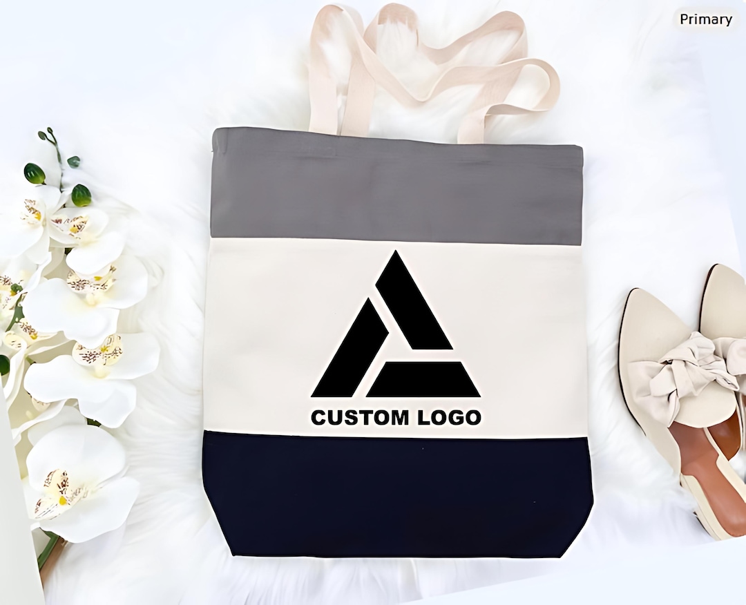 Personalized Logo Cotton Tote Bag, Custom Text, Logo Gift Bag ...