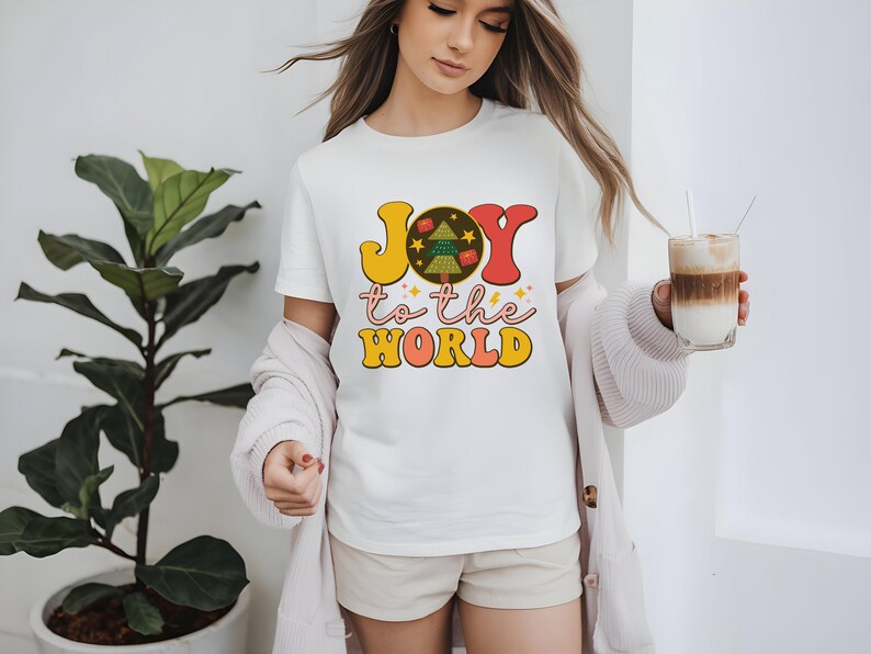Joy to the World Christmas T-shirt – Retro Holiday Graphic Tee - Etsy
