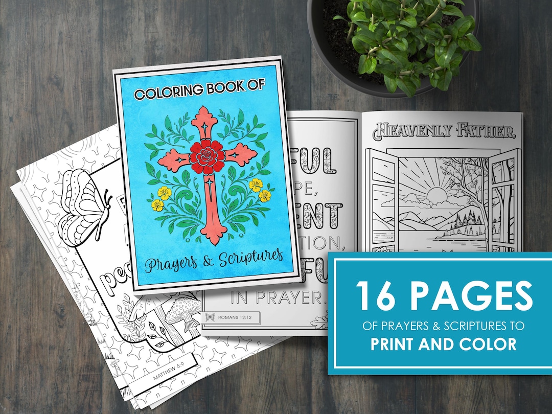 Coloring Book of Prayers & Scriptures, Bible Verses, Christian Coloring ...