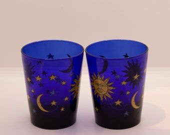 Libbey Celestial Cobalt Stars and Moon 6 Lowball Tumblers Vintage - Etsy