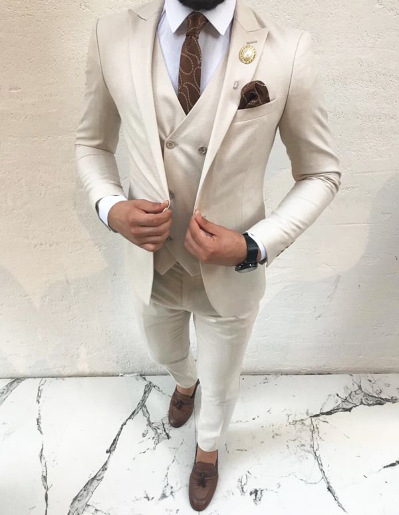 Men's Suit Beige Suit Beach Wedding Suit Beige Groom Suit - Etsy