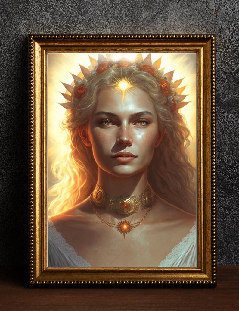 Sól, Norse Sun Goddess, Sol Art Print, Norse Mythology, Norse Pagan Art ...