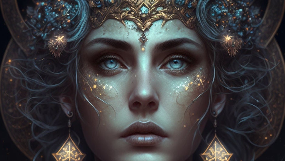 Nyx Goddess of the Night Sky Wall Art Beautiful Dark - Etsy