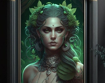 Artemis Wildlife Goddess Art Print Greek Goddess of Nature - Etsy