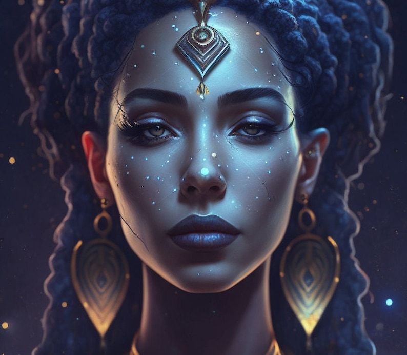 Nut Egyptian Goddess of the Night Sky Kemetic Art Wall Art - Etsy