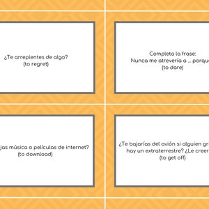 120 Spanish Conversation Cards (reflexive Verbs) , Spanish Conversation ...
