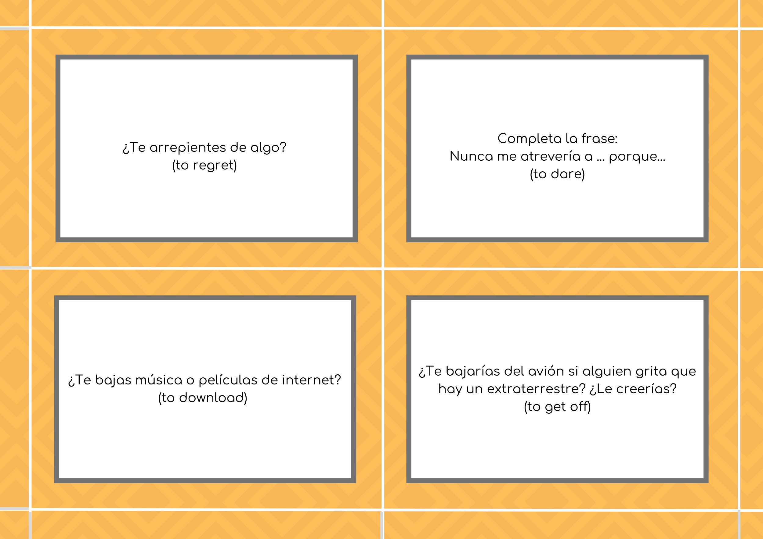 120 Spanish Conversation Cards (reflexive Verbs) , Spanish Conversation ...