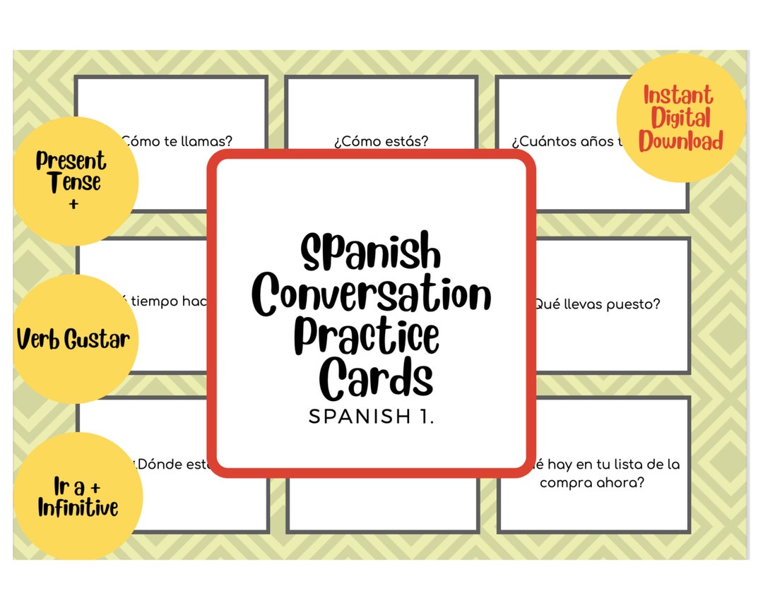 120 Spanish I Conversation Cards Spanish Conversation - Etsy