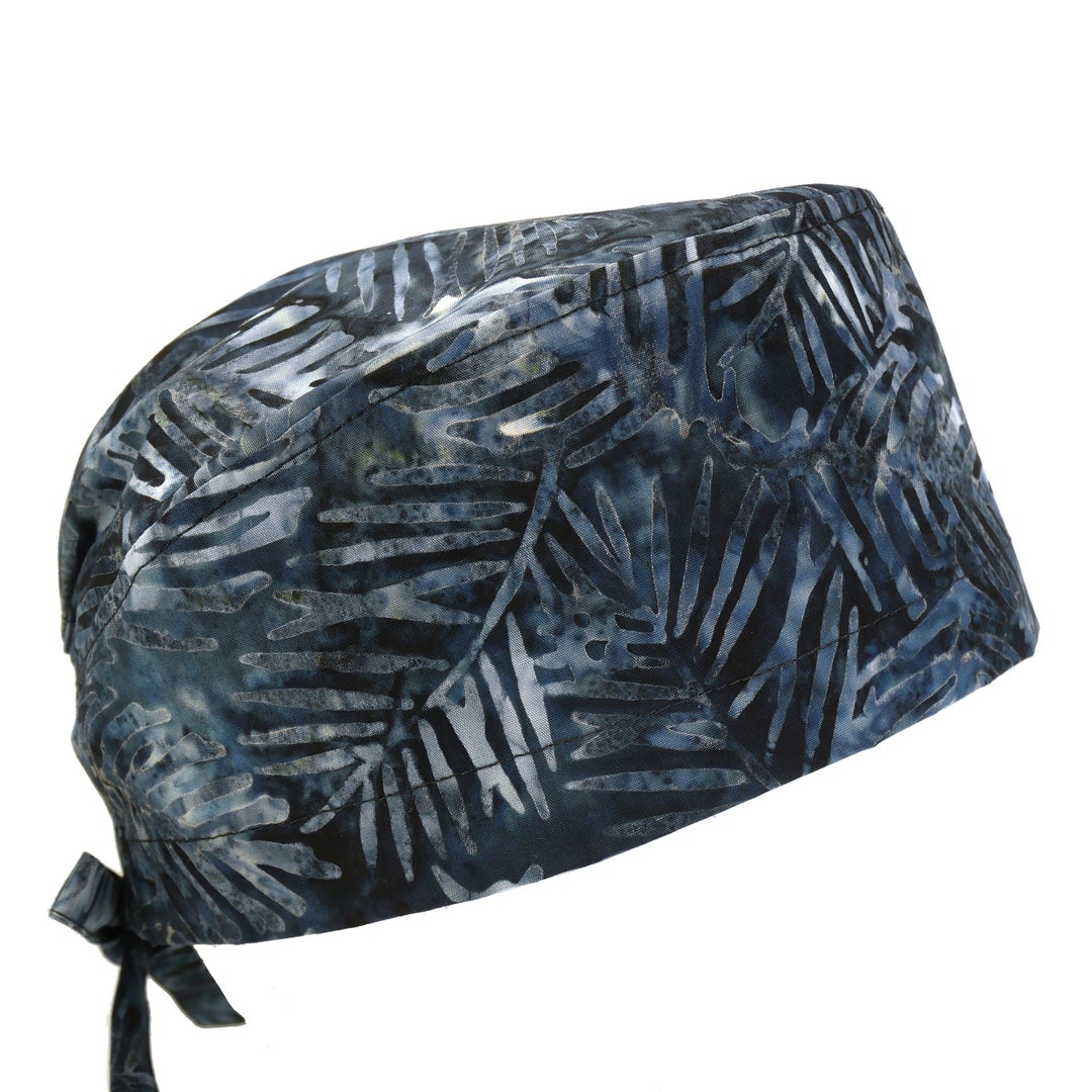 Batik Cotton Men's Scrub Cap: Surgical, Dental, Anesthesiologist - Tie ...