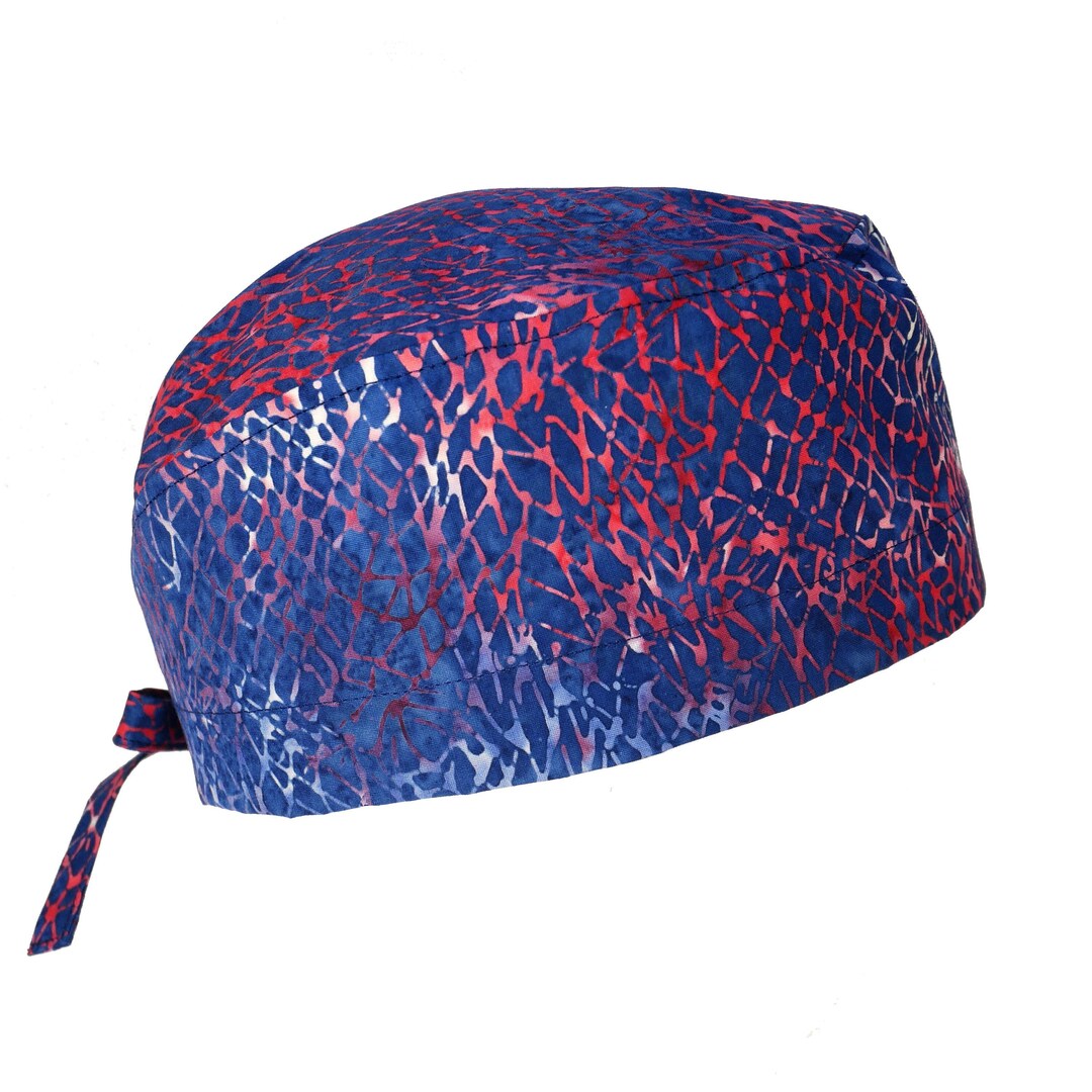 100% Batik Cotton Men's Surgical/dental Scrub Cap With Tie Back ...
