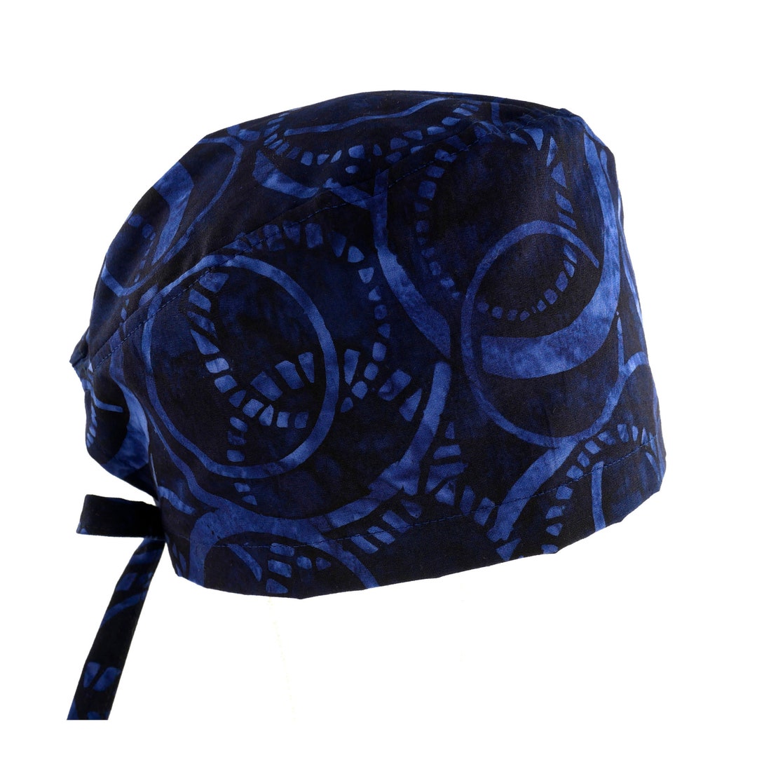 Batik 100% Cotton Men's Surgical/dental Scrub Cap With Tie Back ...