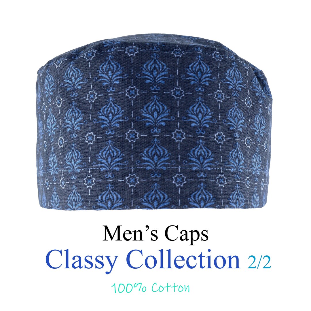 100% Cotton Men's Surgical/dental Scrub Cap With Tie Back - Etsy