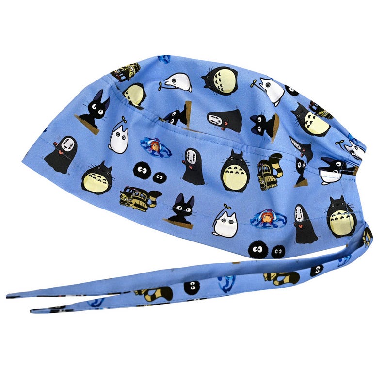Ghibli Spirited Away Totoro, Men's Cotton Scrub Cap With Tie Back ...