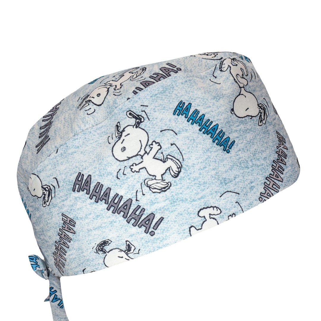Men's Cotton Scrub Cap: Dancing Snoop.y Hahaha, Tie-back Surgical Hat ...