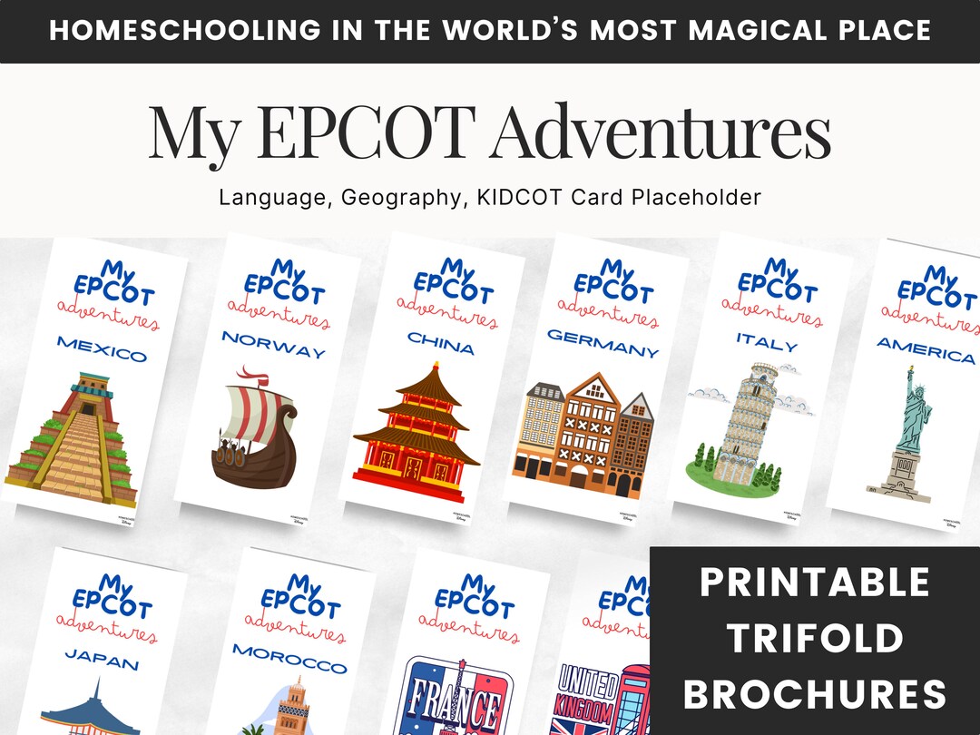 My EPCOT Adventures Trifold Brochure Printable Instant Download Ages 4 ...