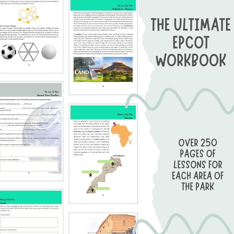 EPCOT Learning Workbook: 250+ Pages, Ages 6-12 (PDF Download) - Etsy