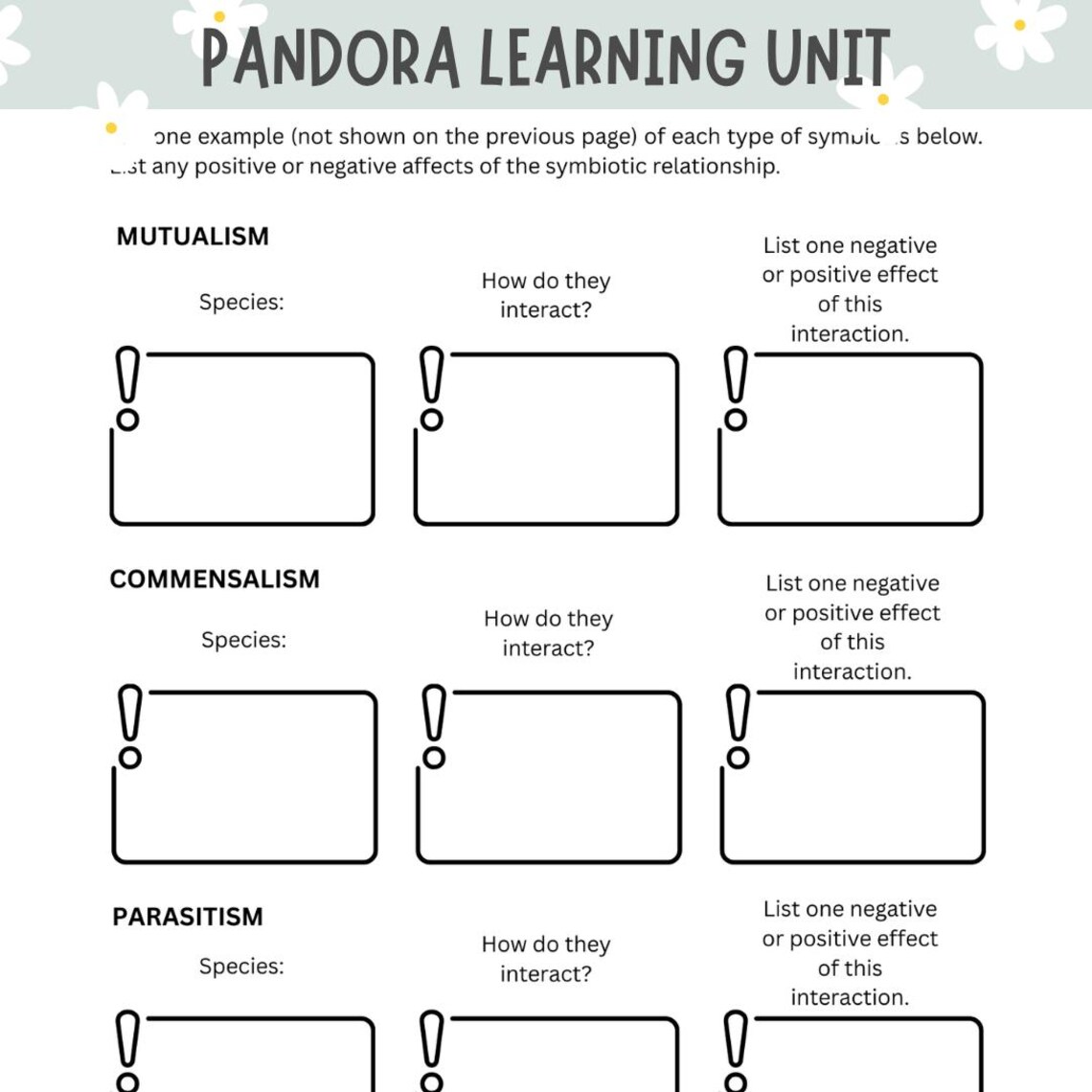 Pandora Animal Kingdom Unit: Disney STEM STEAM Worksheets - Etsy