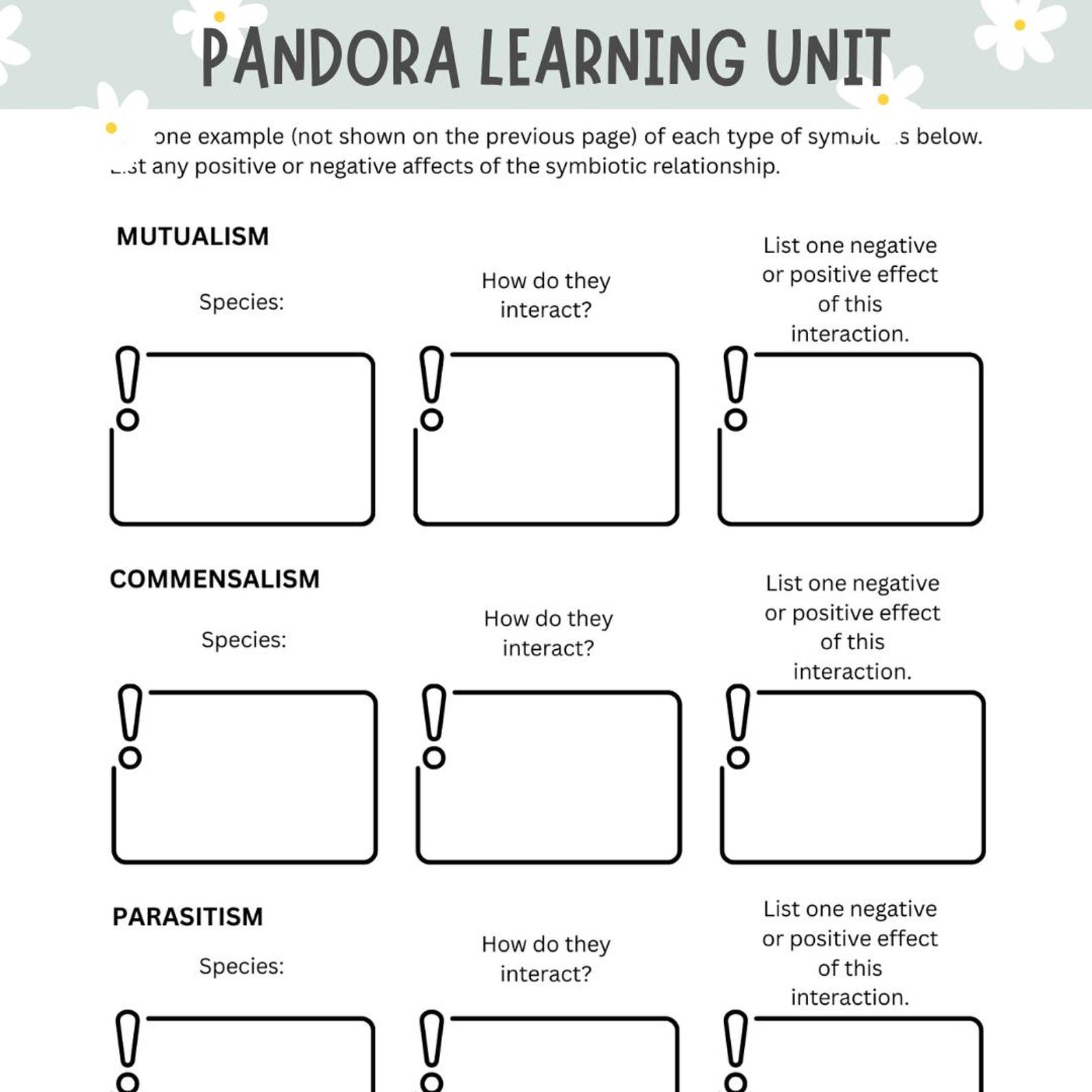 Pandora Animal Kingdom Unit | Disney Educational Worksheets | STEM ...