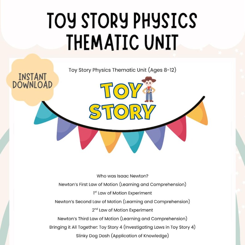 Toy Story Physics Unit: Newton's Laws, STEM Science (printable ...