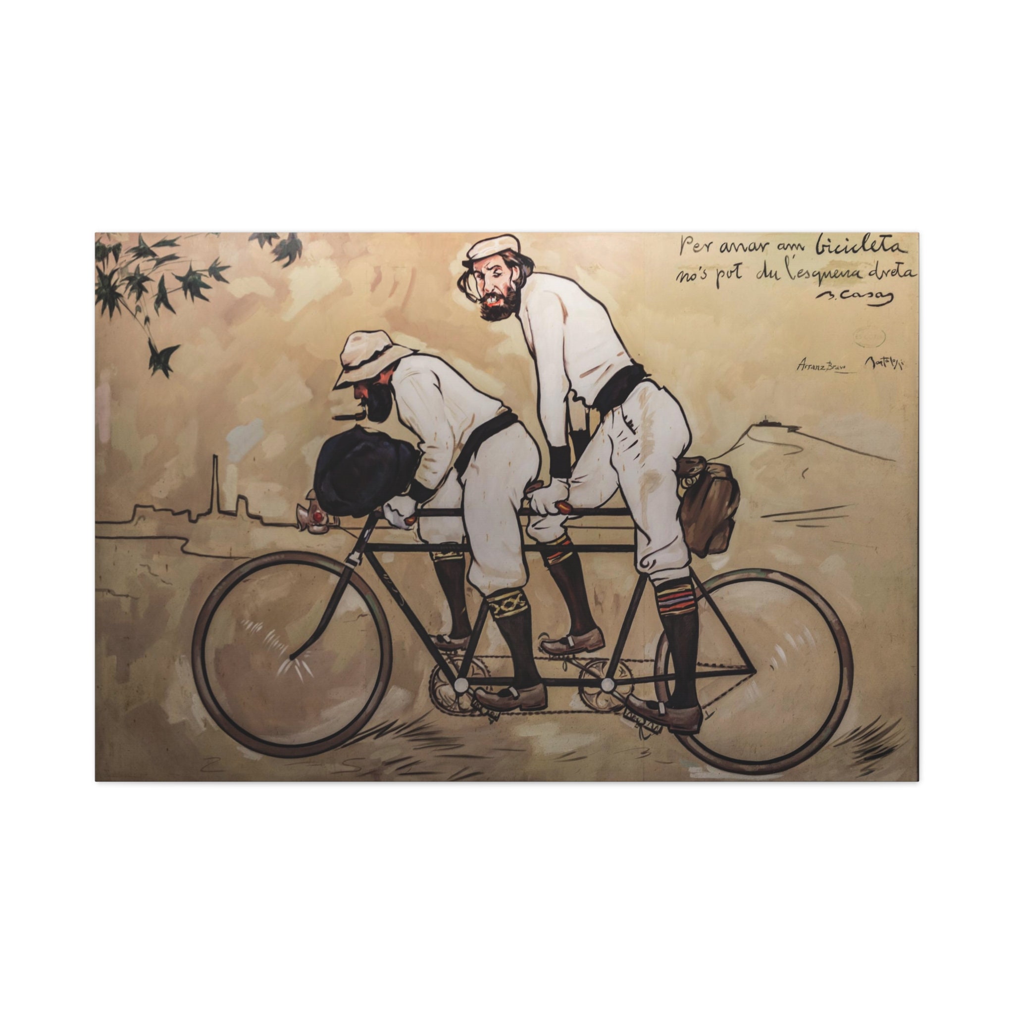 Ramon Casas and Pere Romeu on a Tandem, 1897, Ramon Casas, Catalan ...