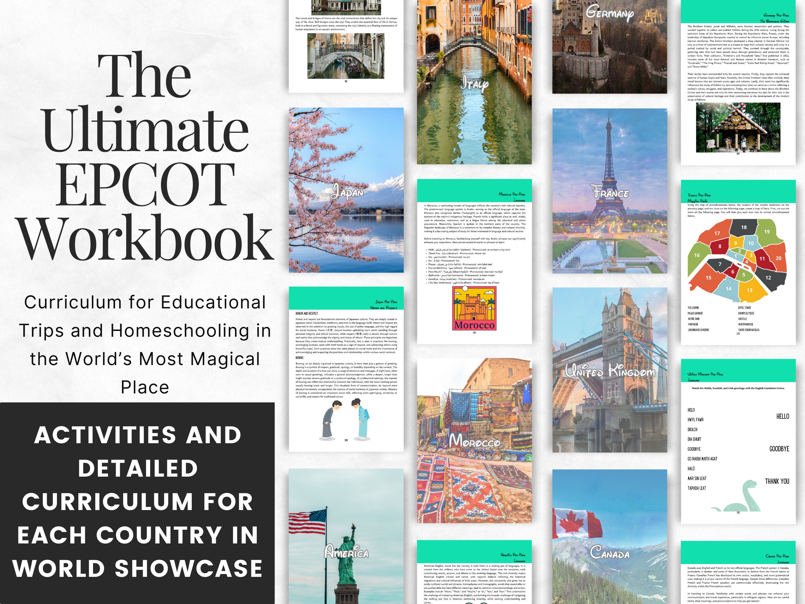 Ultimate EPCOT Workbook Educational Homeschool Curriculum Printable ...