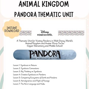 Pandora Animal Kingdom Unit | Disney Educational Worksheets | STEM ...