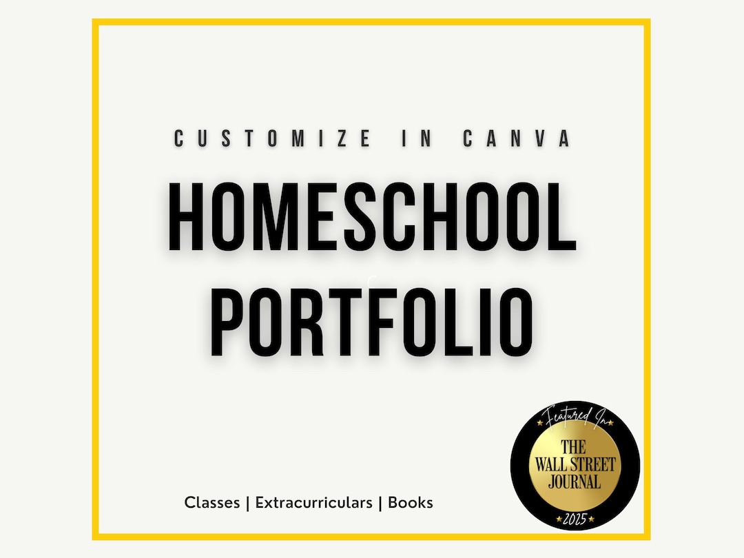 Homeschool Portfolio Template Editable Canva Pages Digital Download