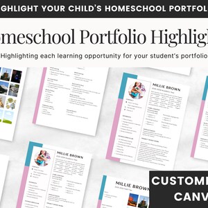 Homeschool Portfolio Template: Editable Canva Pages (digital Download ...