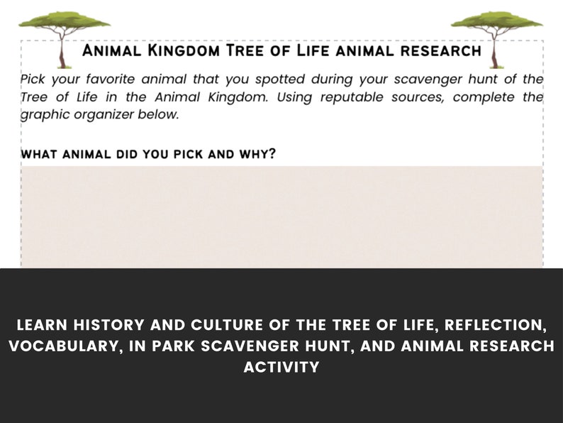 Animal Kingdom Tree of Life Activity for Homeschooling history, Culture ...