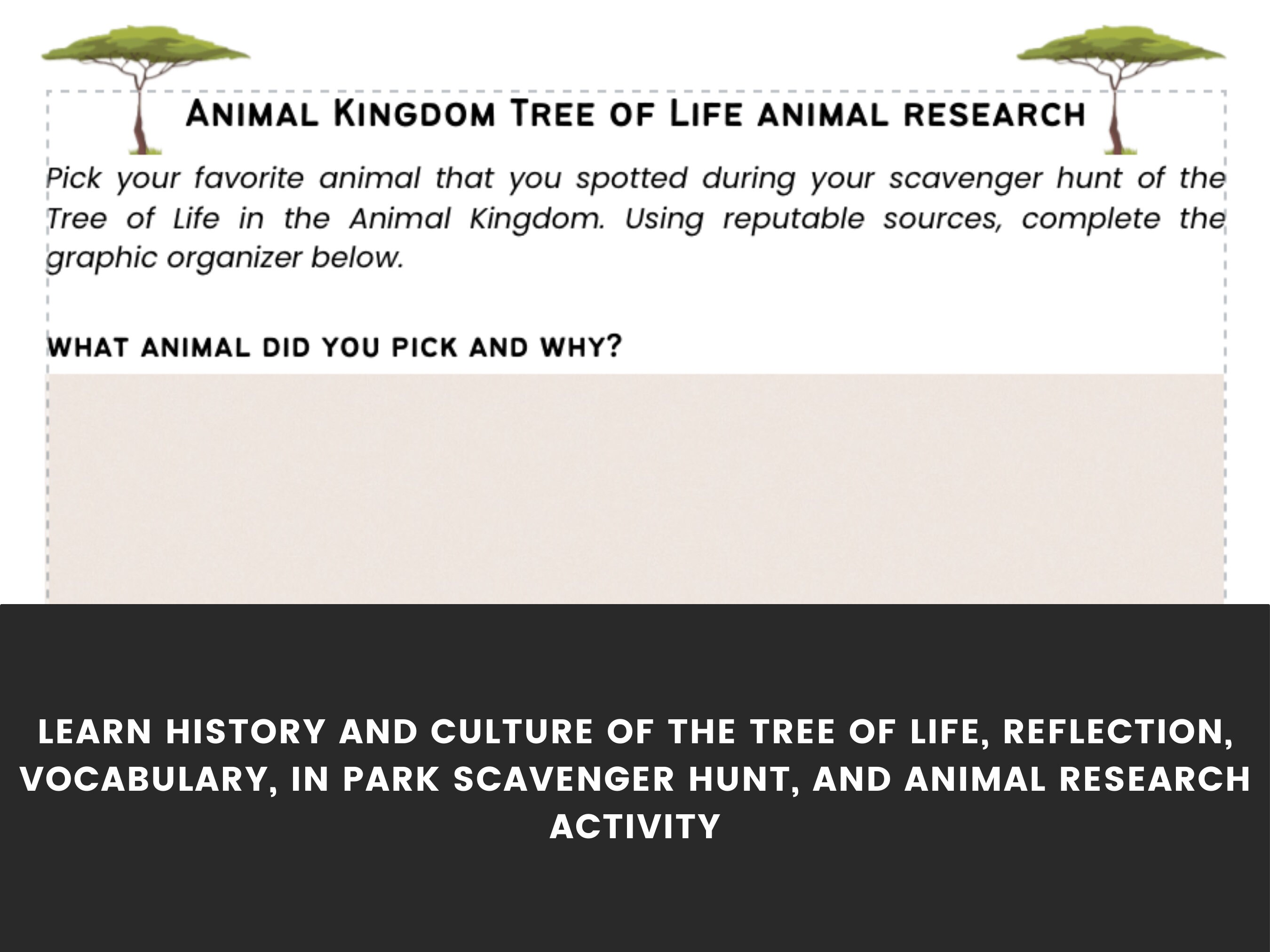 Animal Kingdom Tree of Life Activity for Homeschooling history, Culture ...