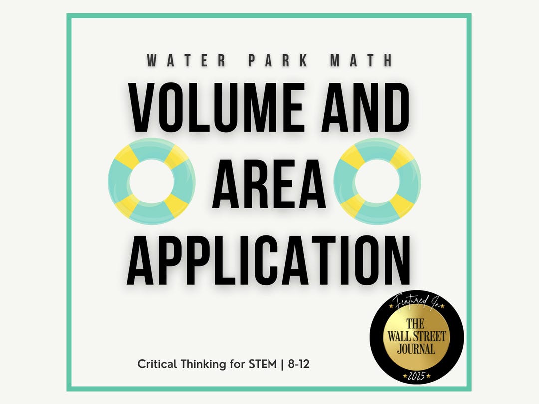Disney Water Park Math Worksheets | Area, Volume STEM (digital Download ...