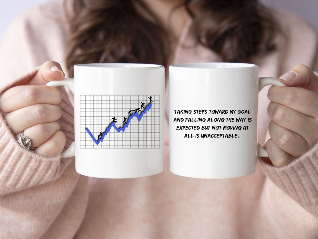 Taking Steps to Goal Mug, Achievement Trading Gift, Upward Trend ...