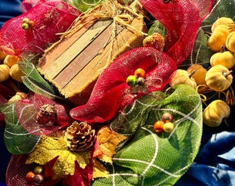 Fall Deco Mesh Wreath - Etsy
