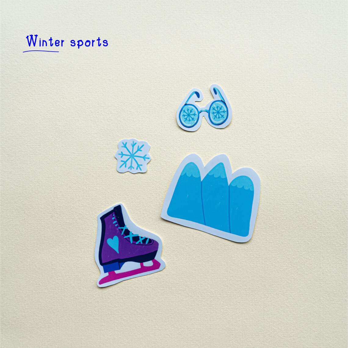 14 Stickers - Frosty Blue Winter - Etsy