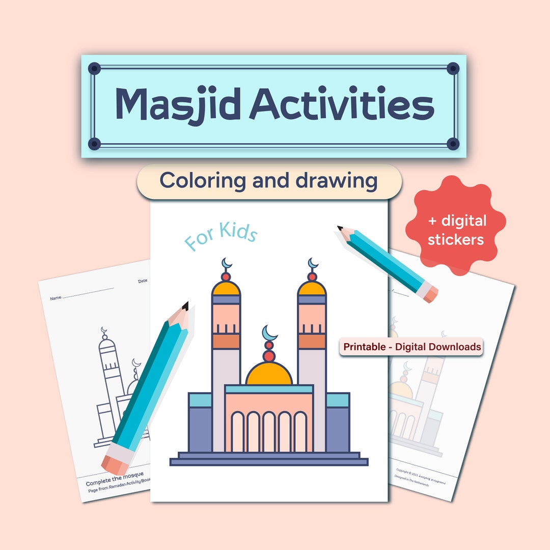 Masjid Activities for Kids - Mosque Masterpiece Awaits! Draw, Color ...