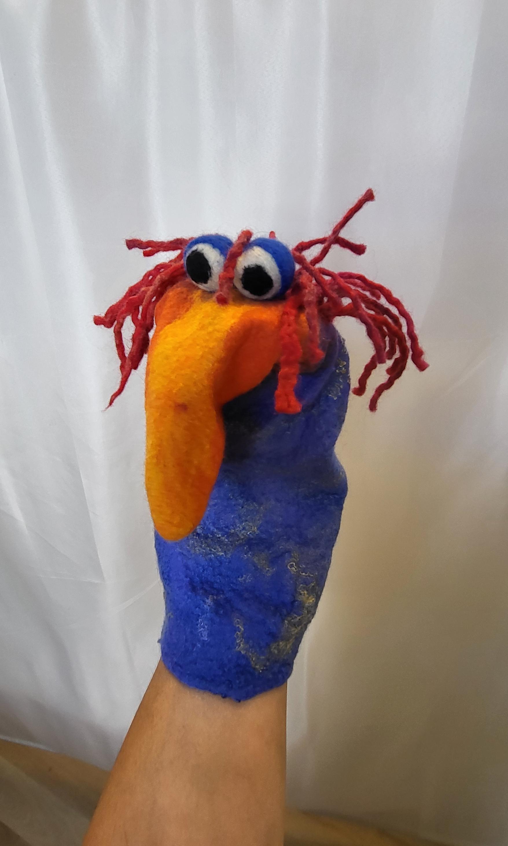 Felted Hand Puppet , Blue Bird Puppet , Funny Toy, Puppetry - Etsy