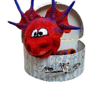 Felted Hand Puppet, Funny Red Dragon Puppet, Hand Toy, Puppetry ...
