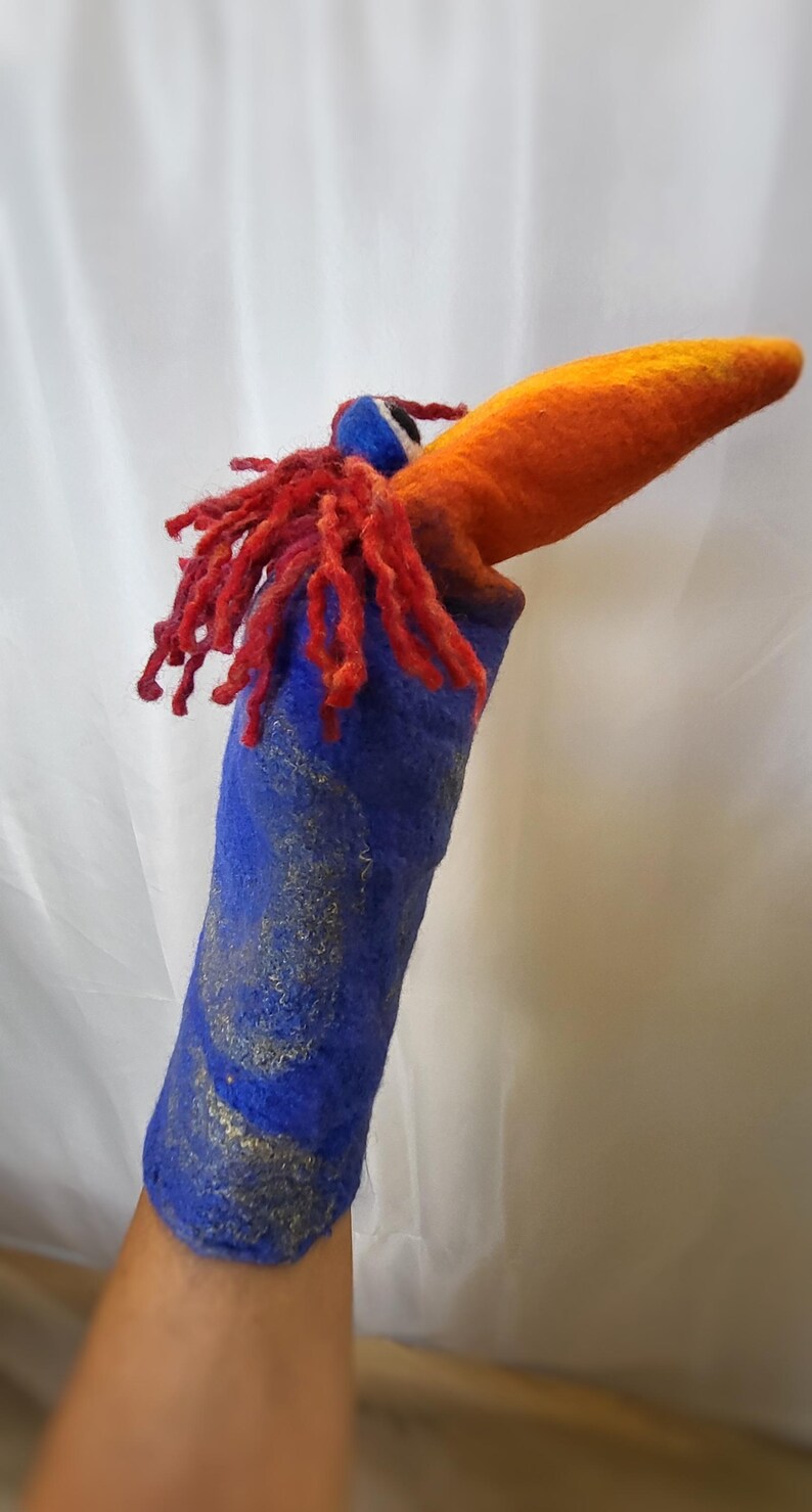 Felted Hand Puppet , Blue Bird Puppet , Funny Toy, Puppetry - Etsy