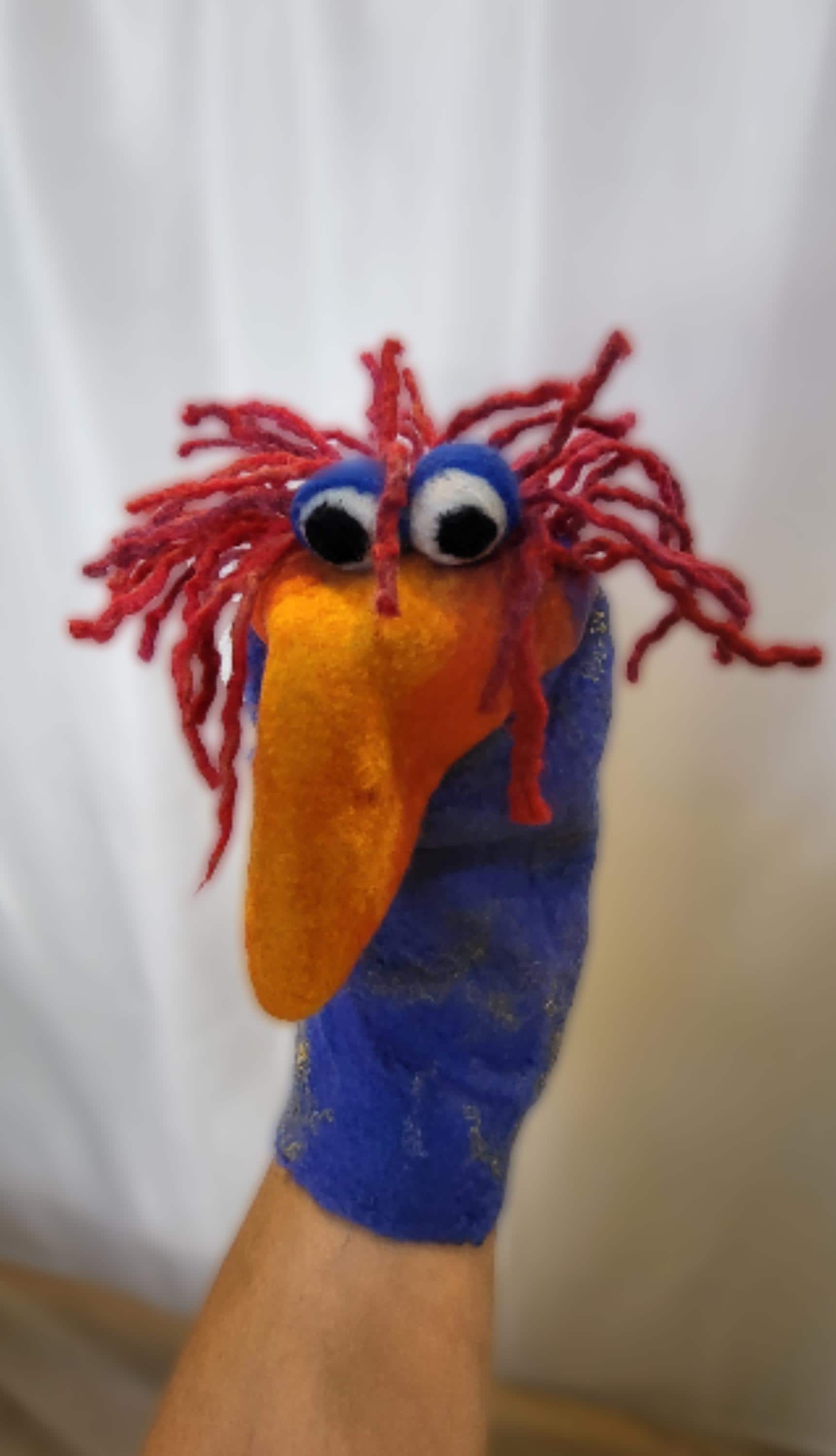 Felted Hand Puppet , Blue Bird Puppet , Funny Toy, Puppetry - Etsy