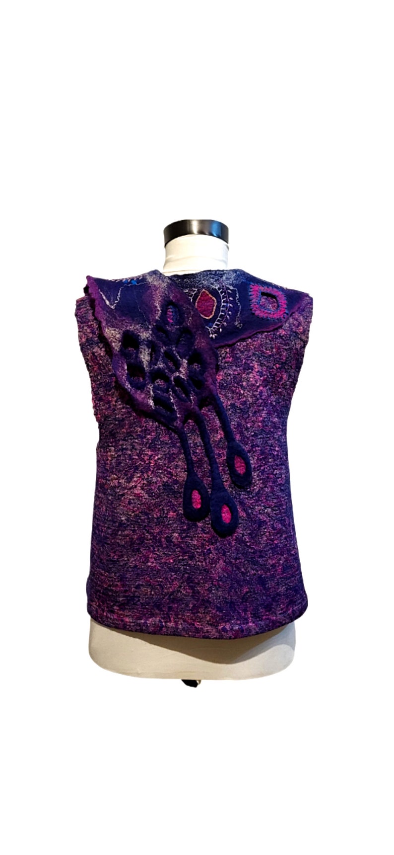 Felted Waistcoat, Wool and Silk Vest, Pink Magenta Purple Vest ...