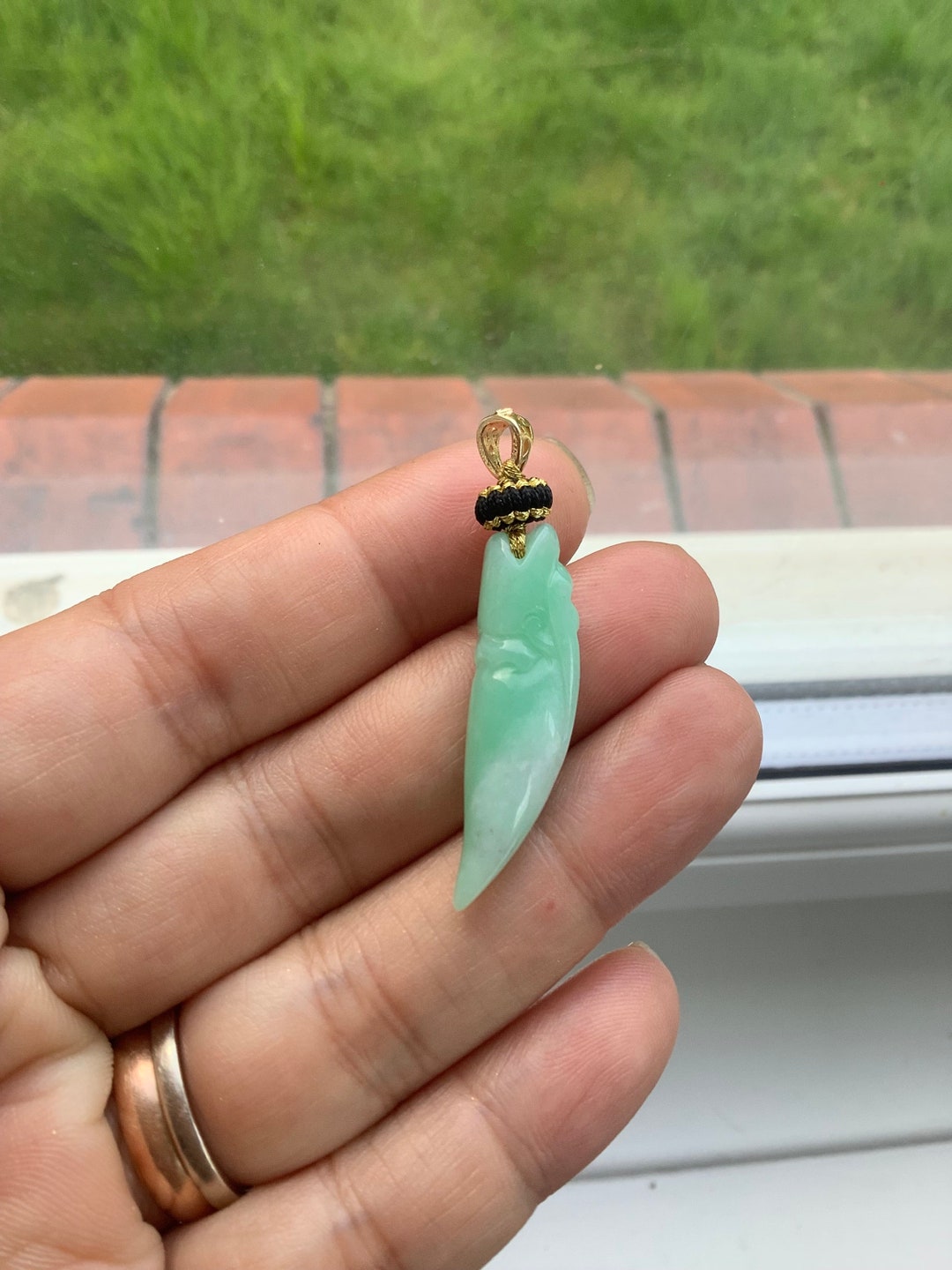 Quality Natural Untreated Burma Jadeite Green Dragon Tooth Pendant - Etsy