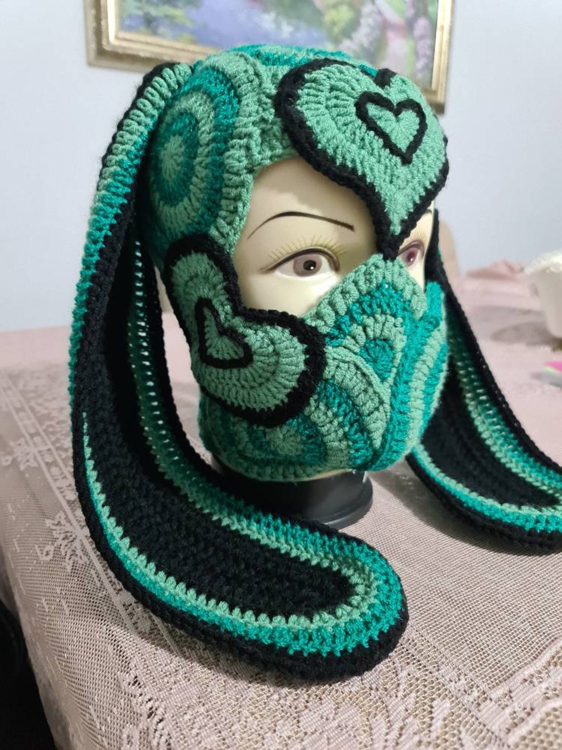 Crazy Hearts Bunny Balaclava Gothic Mask - Etsy