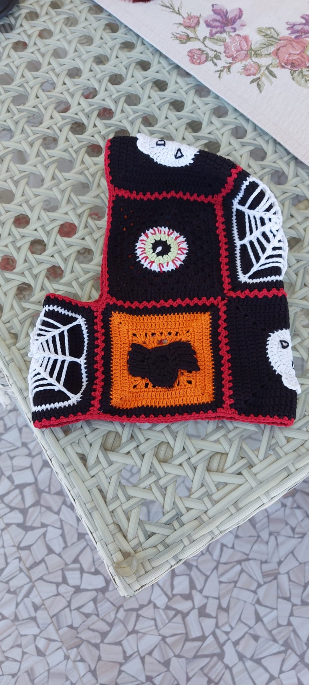 Gothic Granny Square Halloween Balaclava , Crochet Balaclava Ski Mask ...