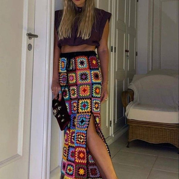 Granny Square Midi Skirt Pattern - Etsy